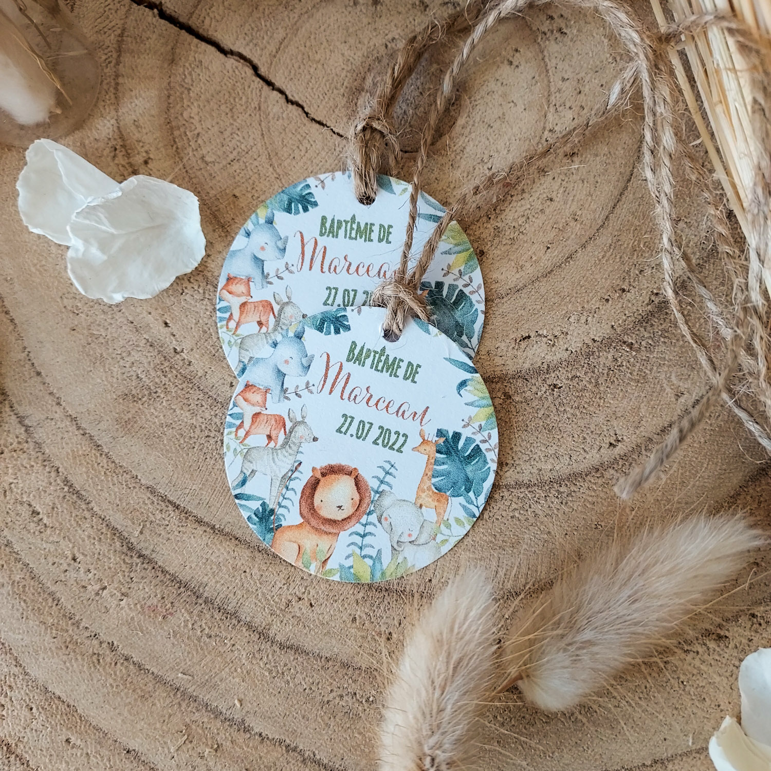 Etiquettes personnalisables thème jungle.