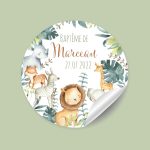 24 étiquettes autocollantes "Les animaux de la jungle"